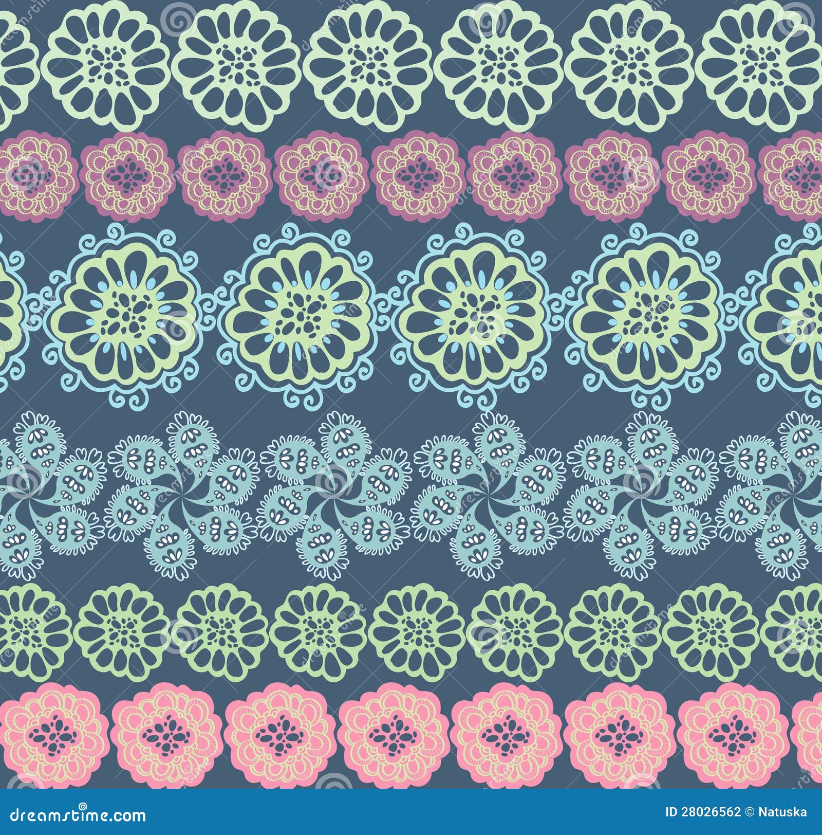 Ornate Wallpaper with Flowers Stock Illustration - Illustration of ...