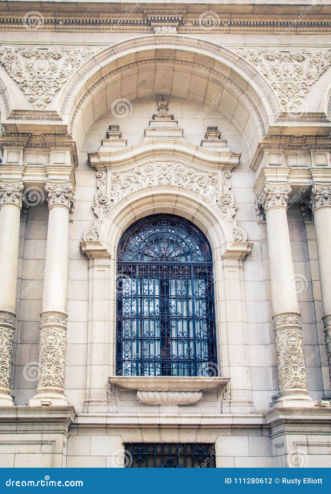 Ornate window in Lima Peru stock photo. Image of beautiful - 111280612