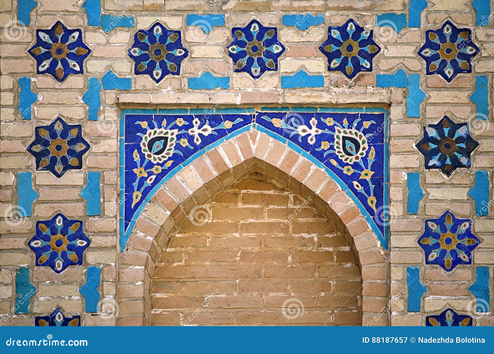 Ornate Window Niche in the Wall, Uzbekistan Stock Image - Image of ...