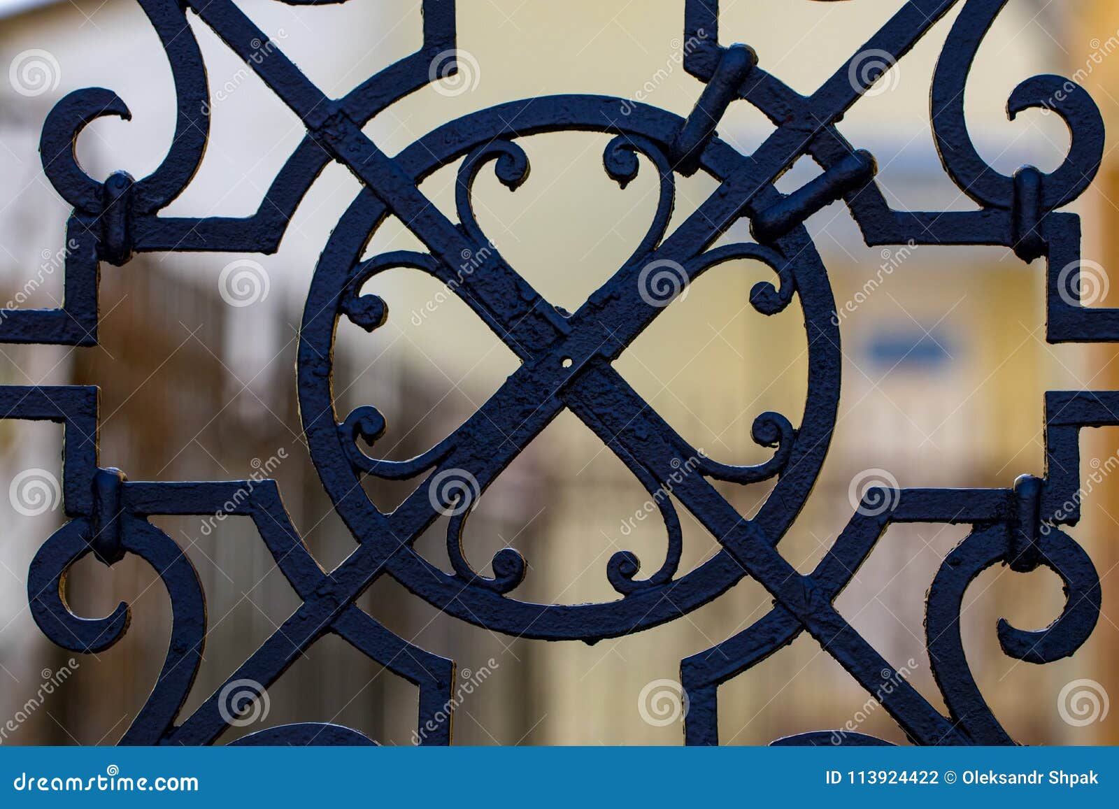 Ornate Wrought-iron Elements Of Metal Gate Decoration Royalty-Free ...