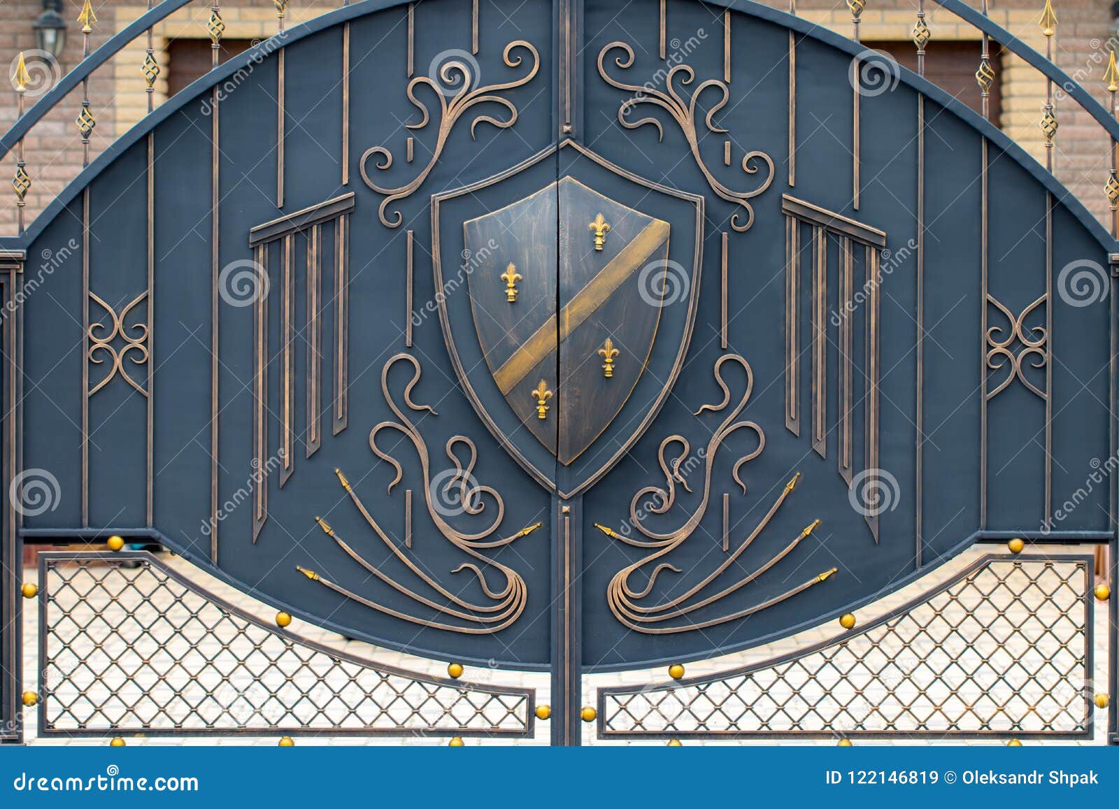 Ornate Wrought-iron Elements of Metal Gate Decoration Stock Image ...