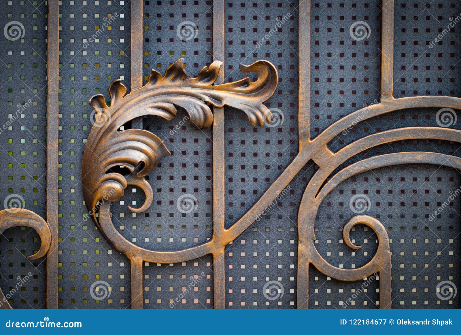 Ornate Wrought-iron Elements of Metal Gate Decoration Stock Image ...