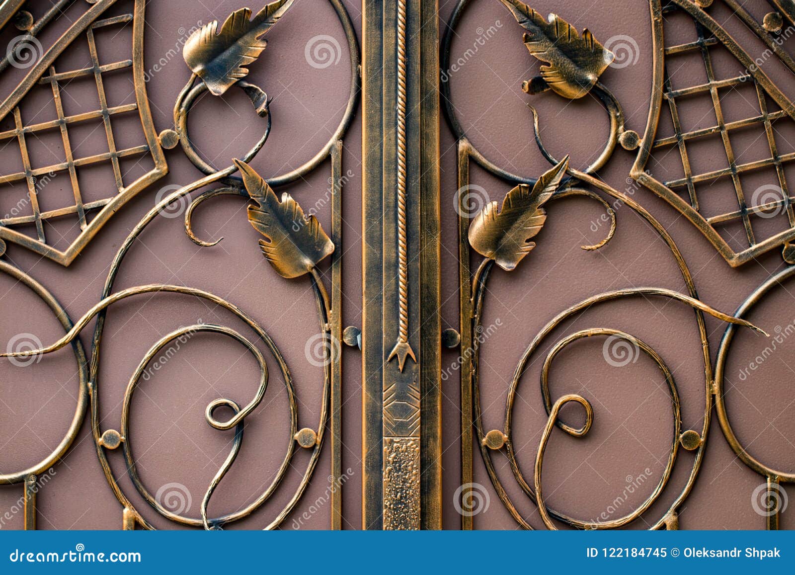 Ornate Wrought-iron Elements of Metal Gate Decoration Stock Image ...