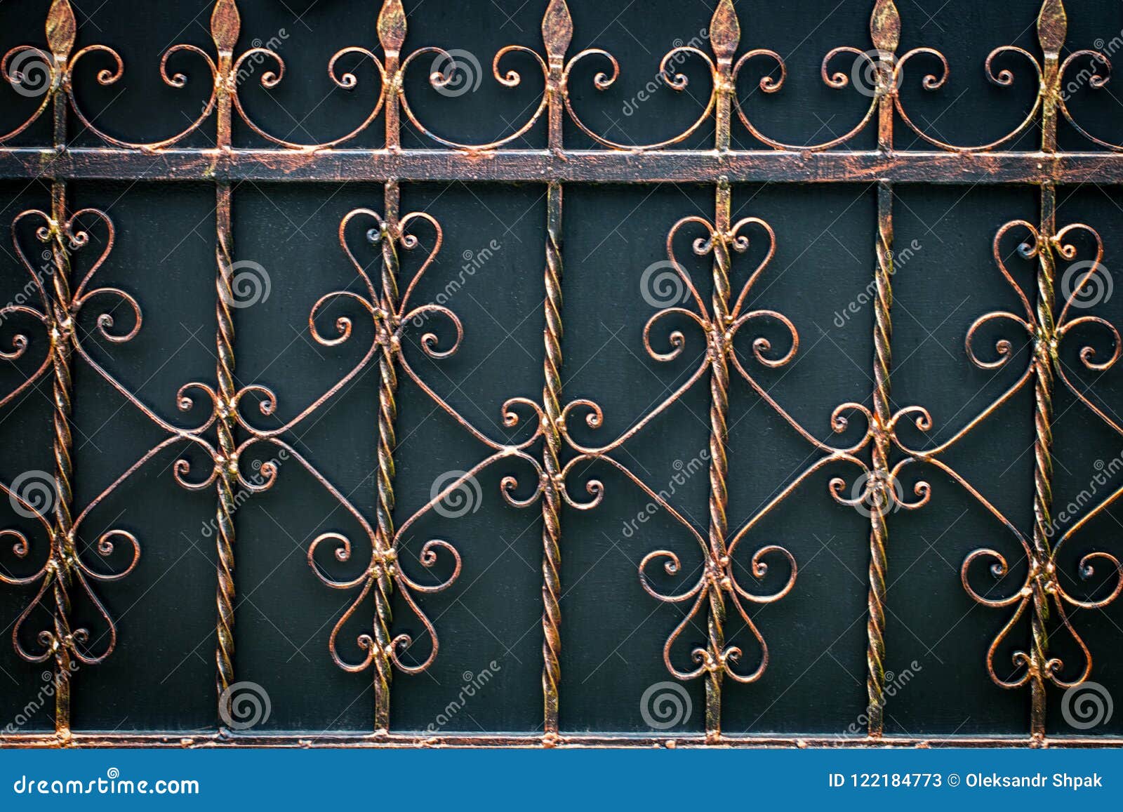 Ornate Wrought-iron Elements of Metal Gate Decoration Stock Image ...