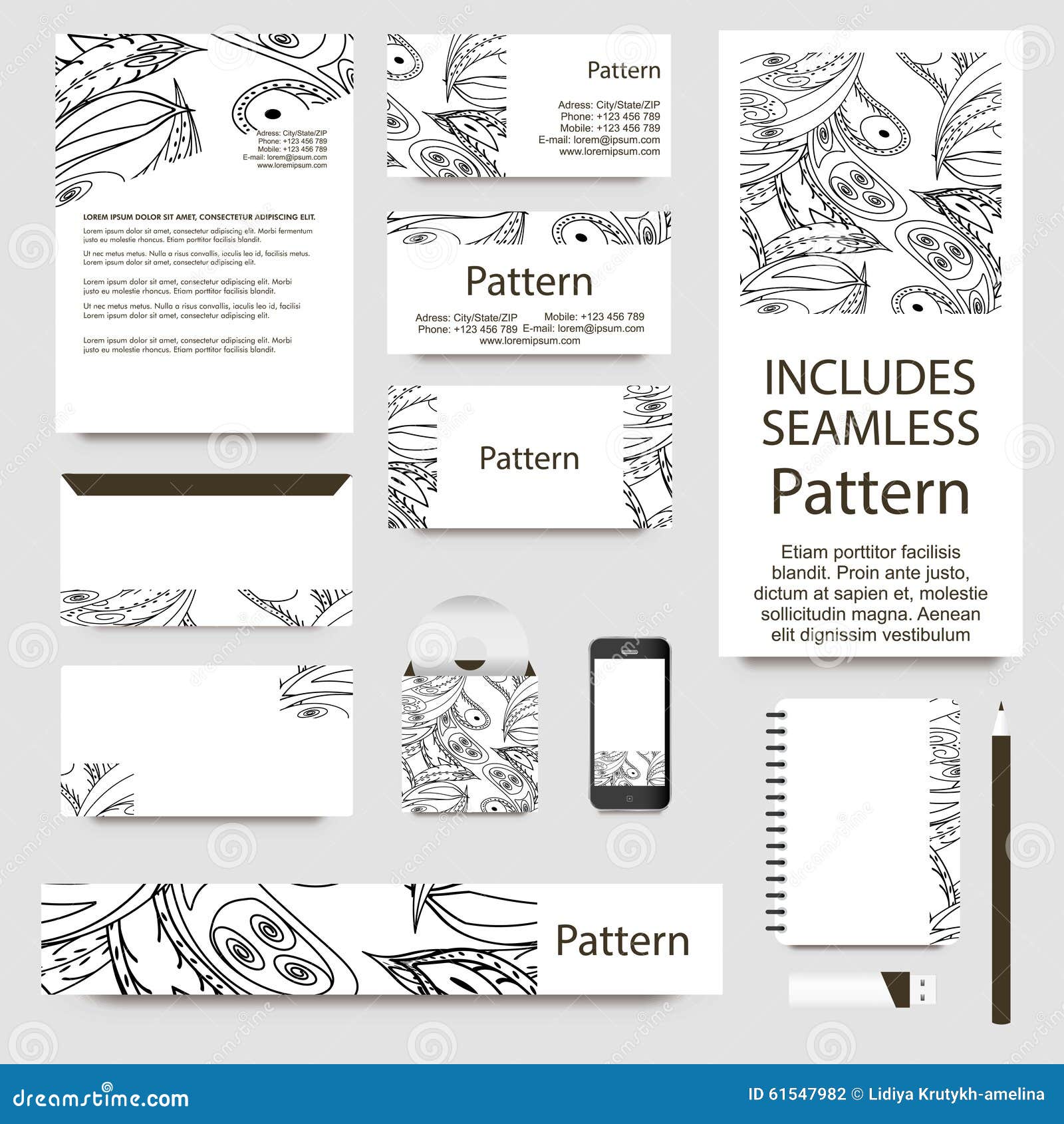 Ornate Zentangle Business Cards. Stock Vector - Illustration of design ...