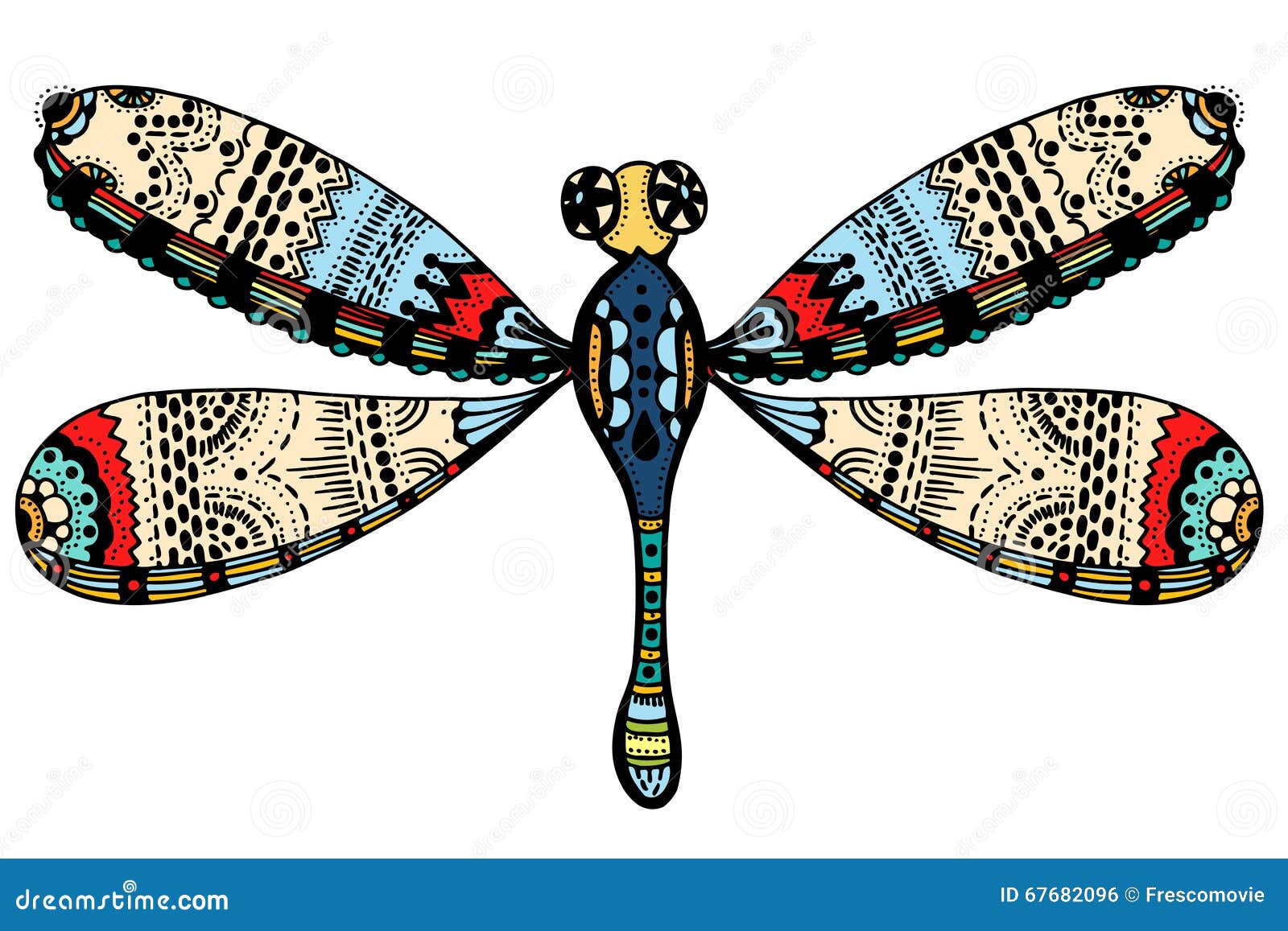 Ornate Zentangle Dragonfly Stock Illustrations – 97 Ornate Zentangle ...