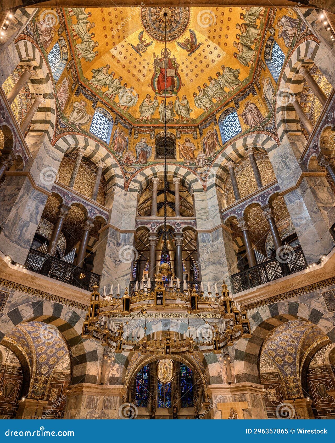 Ornately Decorated Interior of the Aachen Cathedral in Germany Stock ...