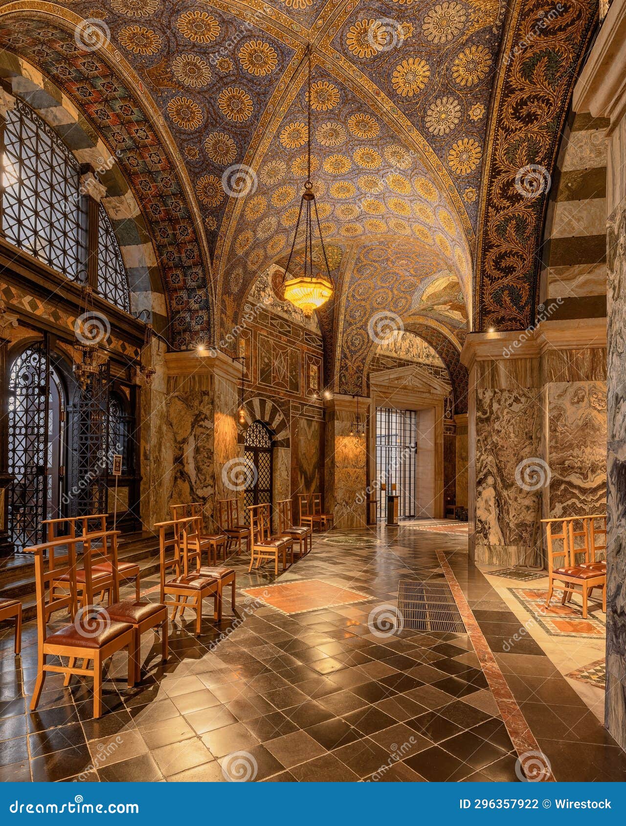 Ornately Decorated Interior of the Aachen Cathedral in Germany Stock ...