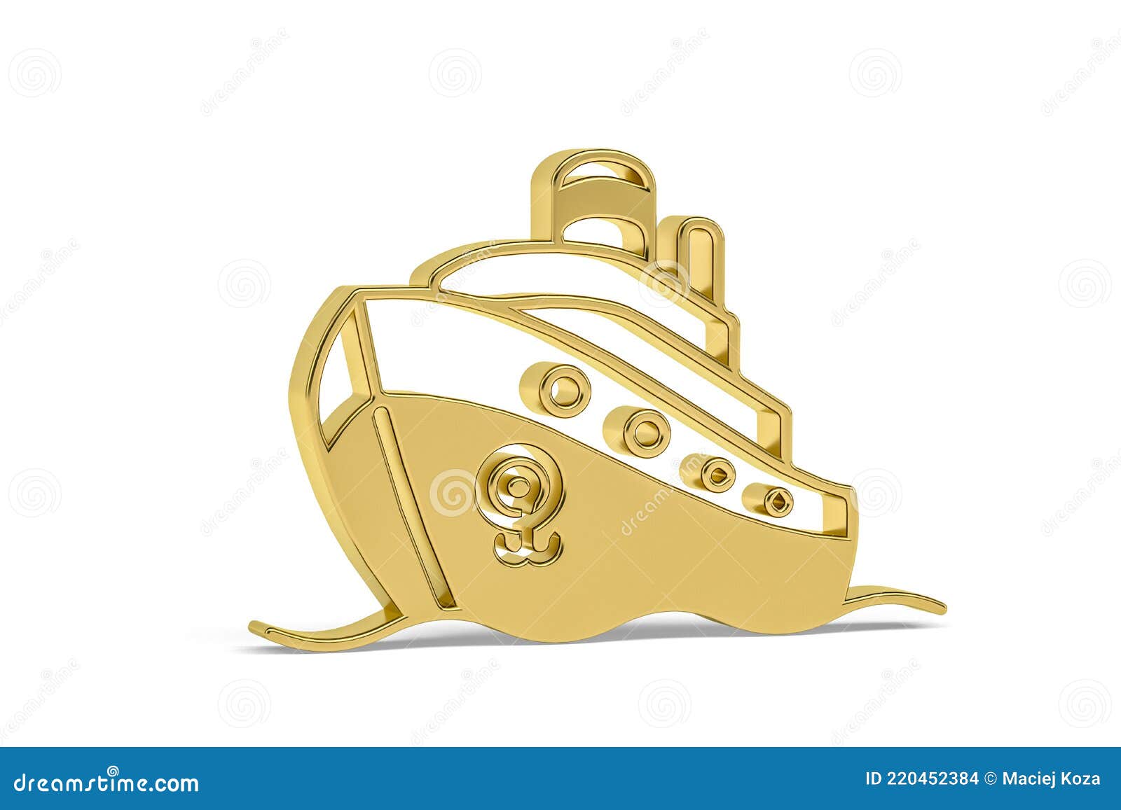 Oro 3d Barco Icono Aislado Sobre Fondo Blanco Stock de ilustración - Ilustración de lujo, barco ...