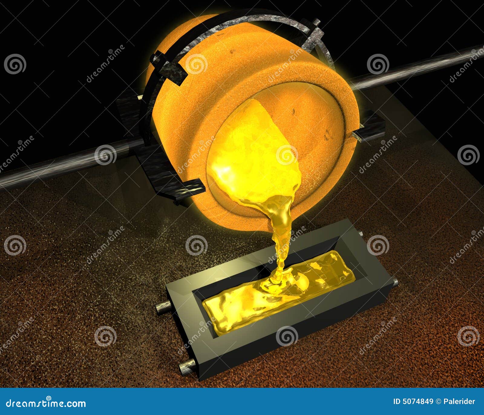 Oro de colada stock de ilustración. Ilustración de mineral - 5074849