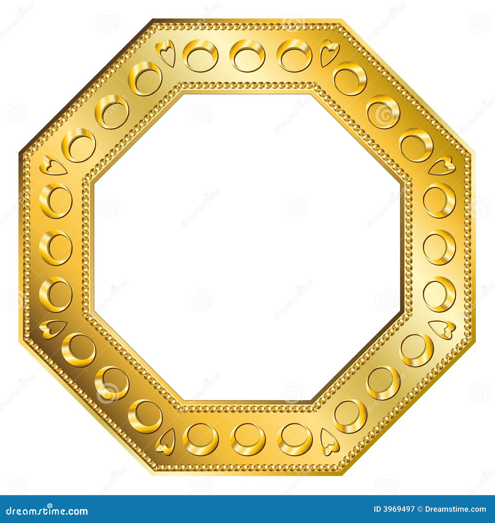 Oro del marco - octágono 2 stock de ilustración. Ilustración de fondo ...