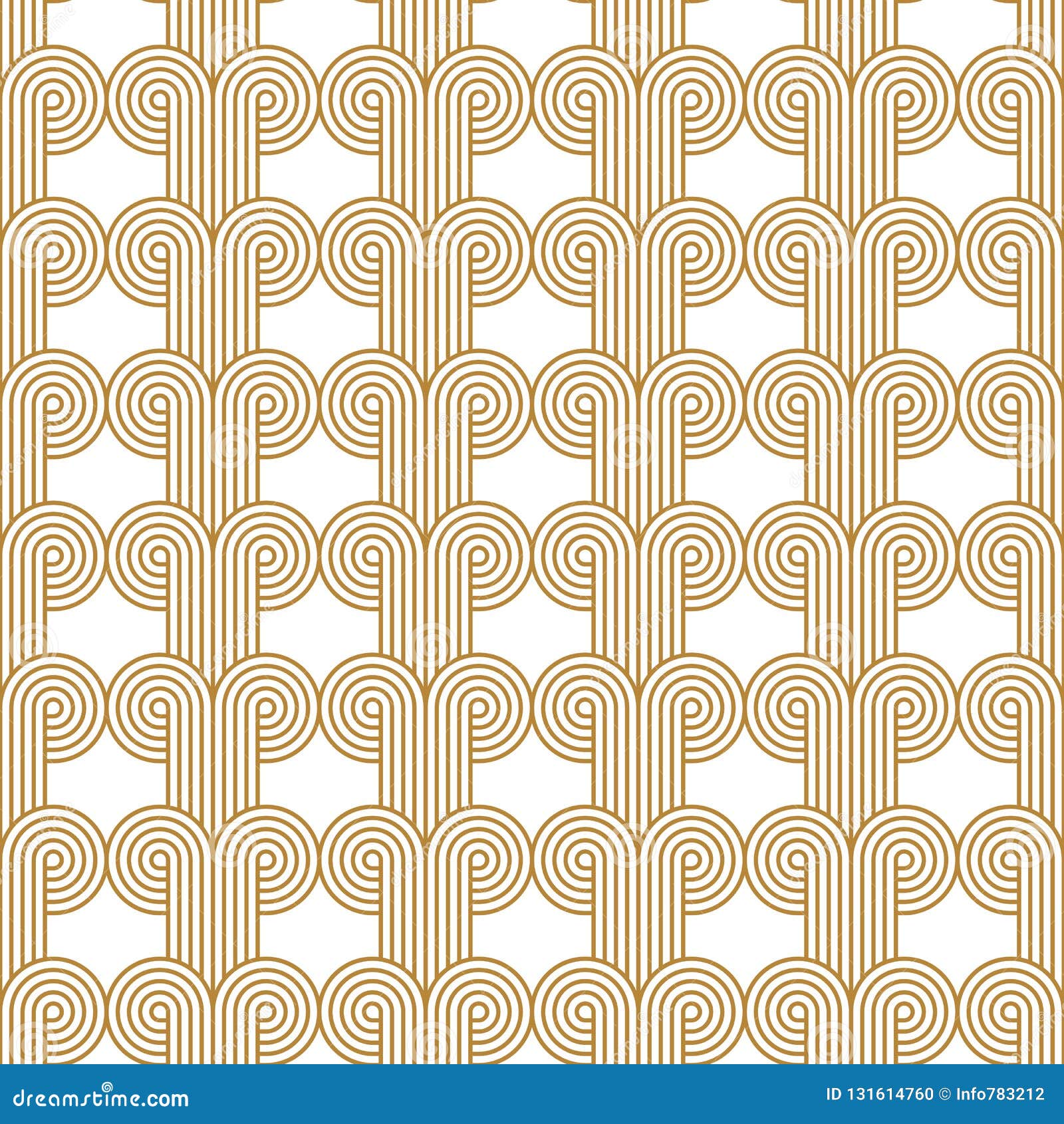 Oro Del Modelo Del Vector De Art Deco Woven Circles Seamless ...