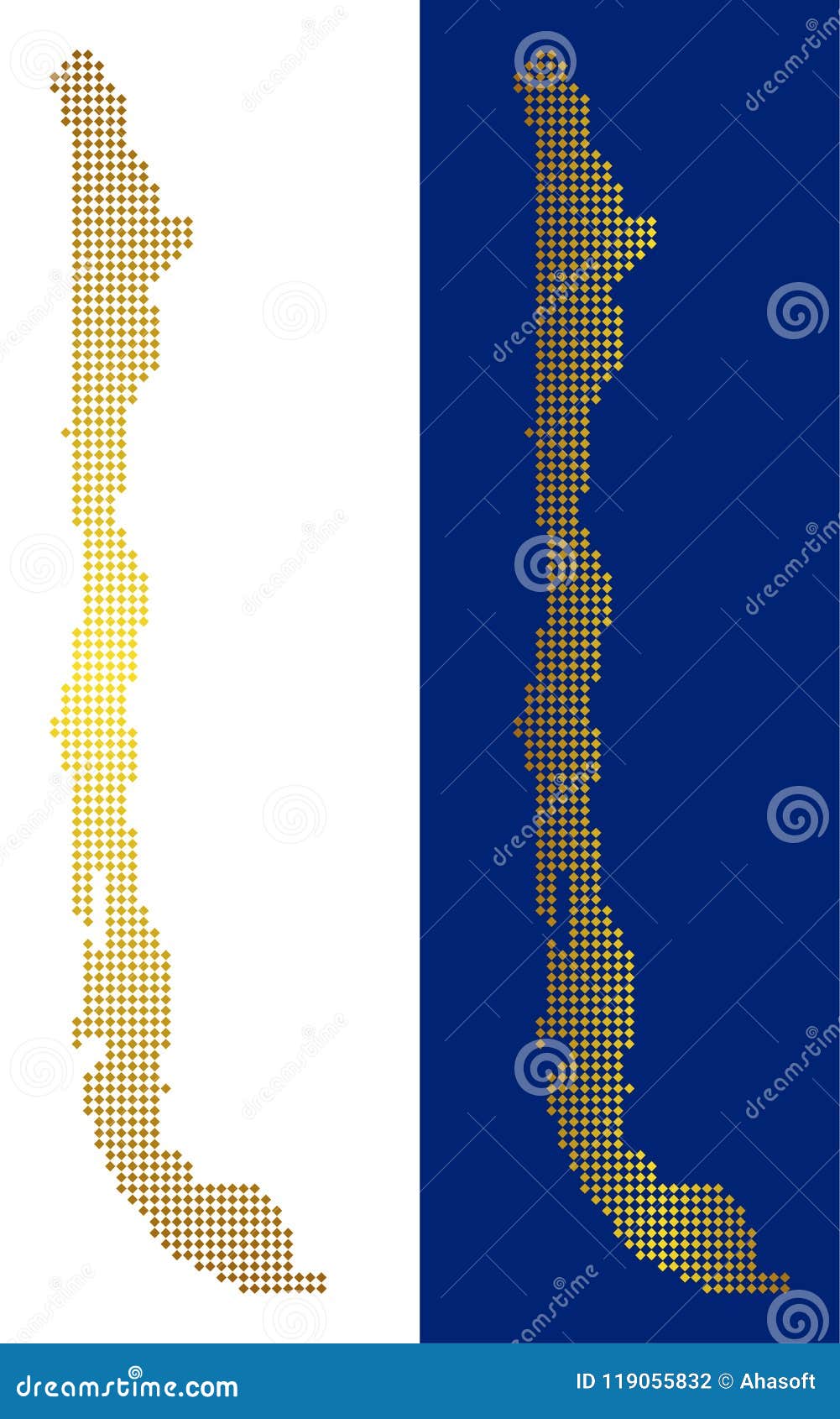 Oro Dot Chile Map ilustración del vector. Ilustración de pista - 119055832