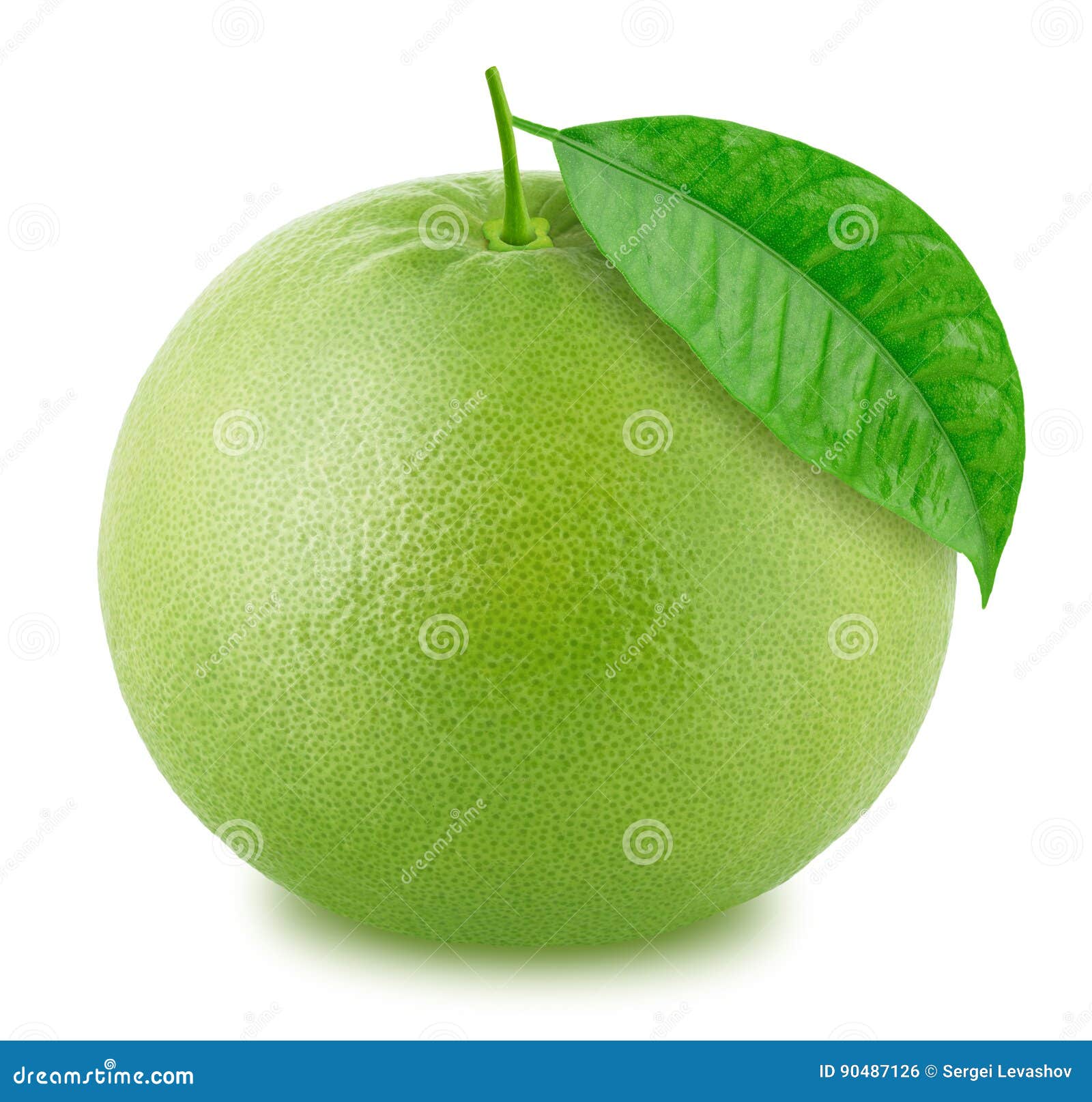 Oroblanco with Leaf Isolated on a White Background Stock Photo - Image ...