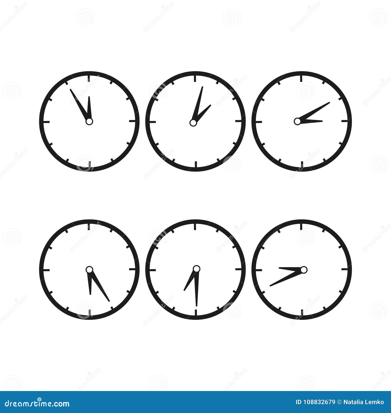 Orologi Con L'icona Di Tempo Di Differenza Illustrazione Vettoriale ...