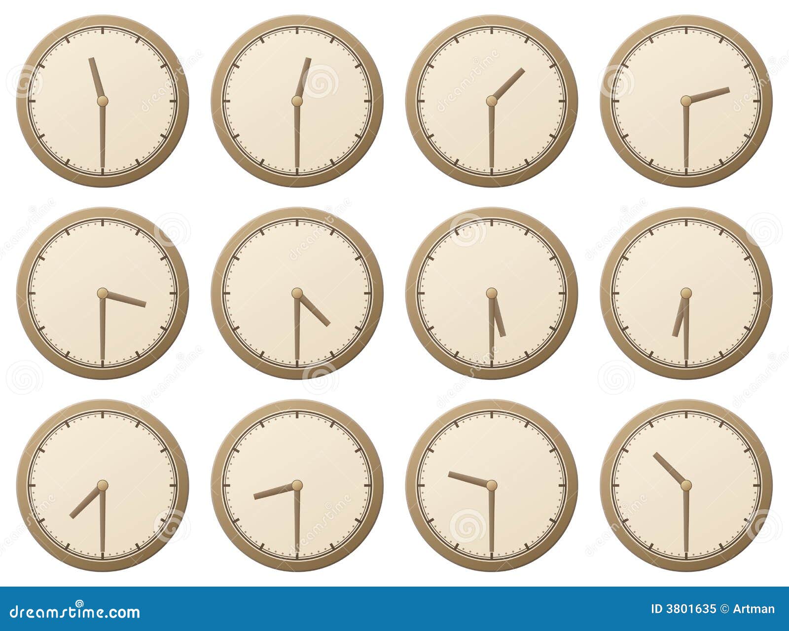 Orologi, mezz'ora illustrazione vettoriale. Illustrazione di dodici ... Orologi, mezz'ora illustrazione vettoriale. Illustrazione di dodici ...