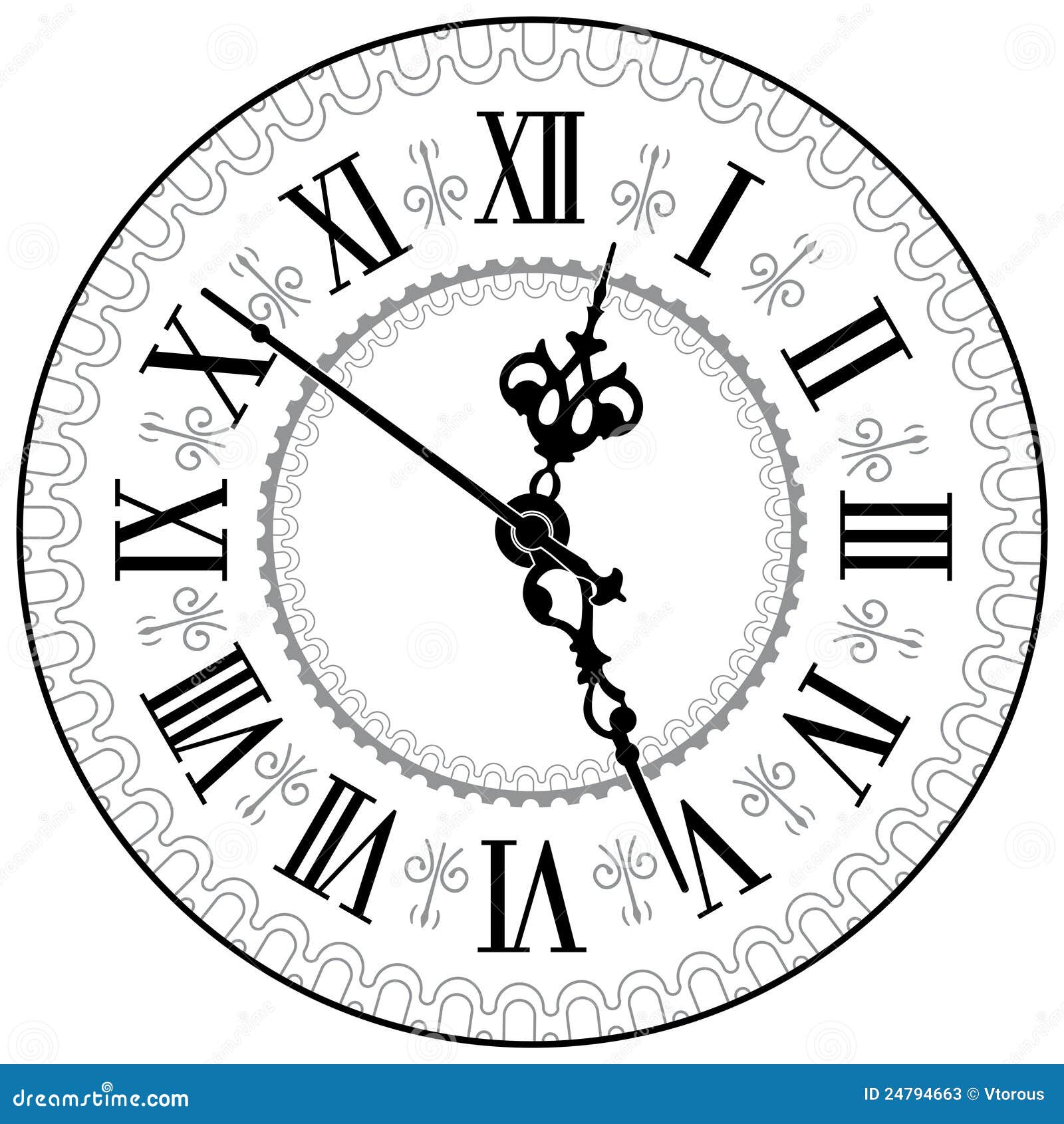 Orologio antico illustrazione vettoriale. Illustrazione di vecchio ...