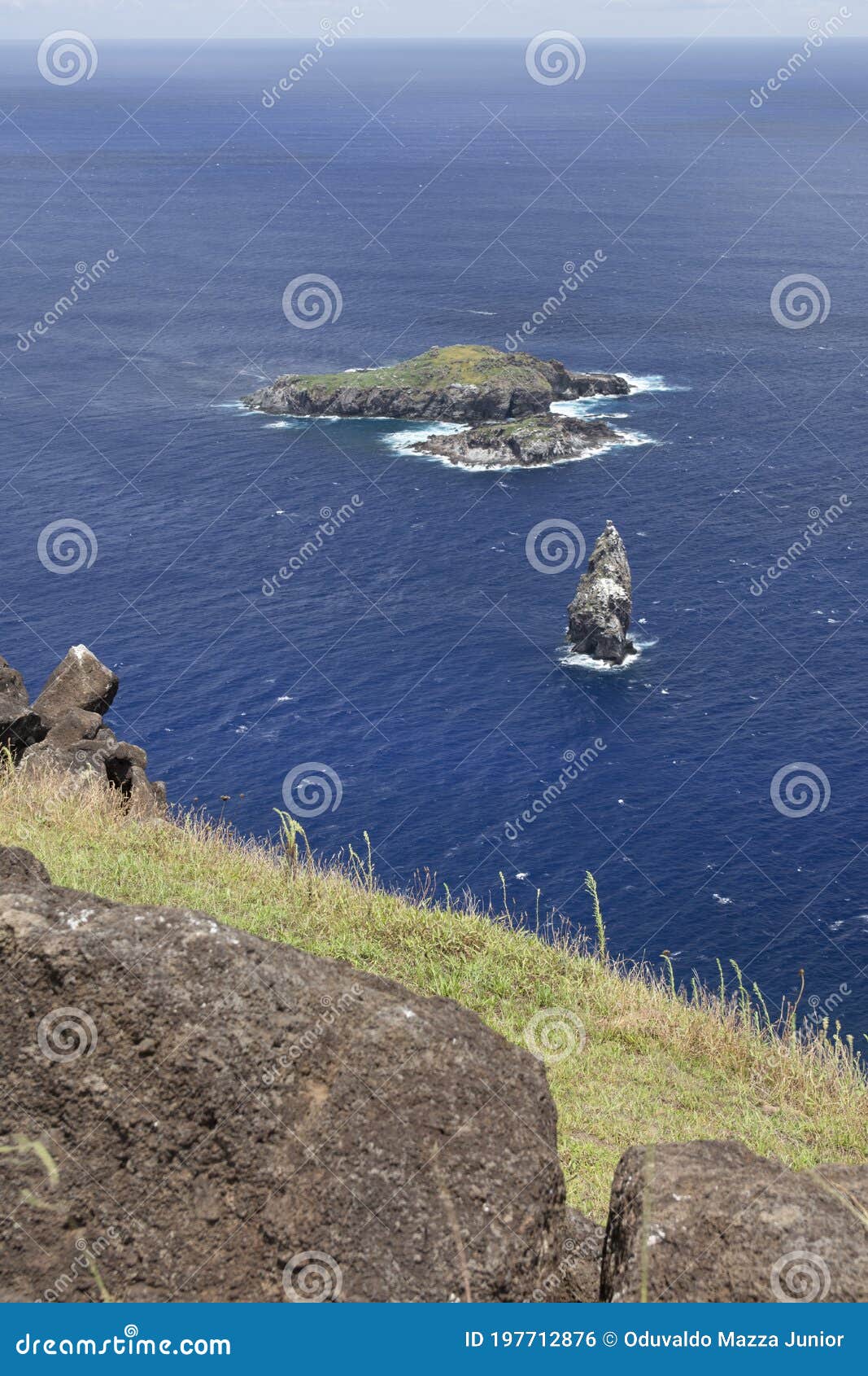 Orongo Ceremonial Center, Easter Island, Rapa Nui, Chile Stock Photo ...