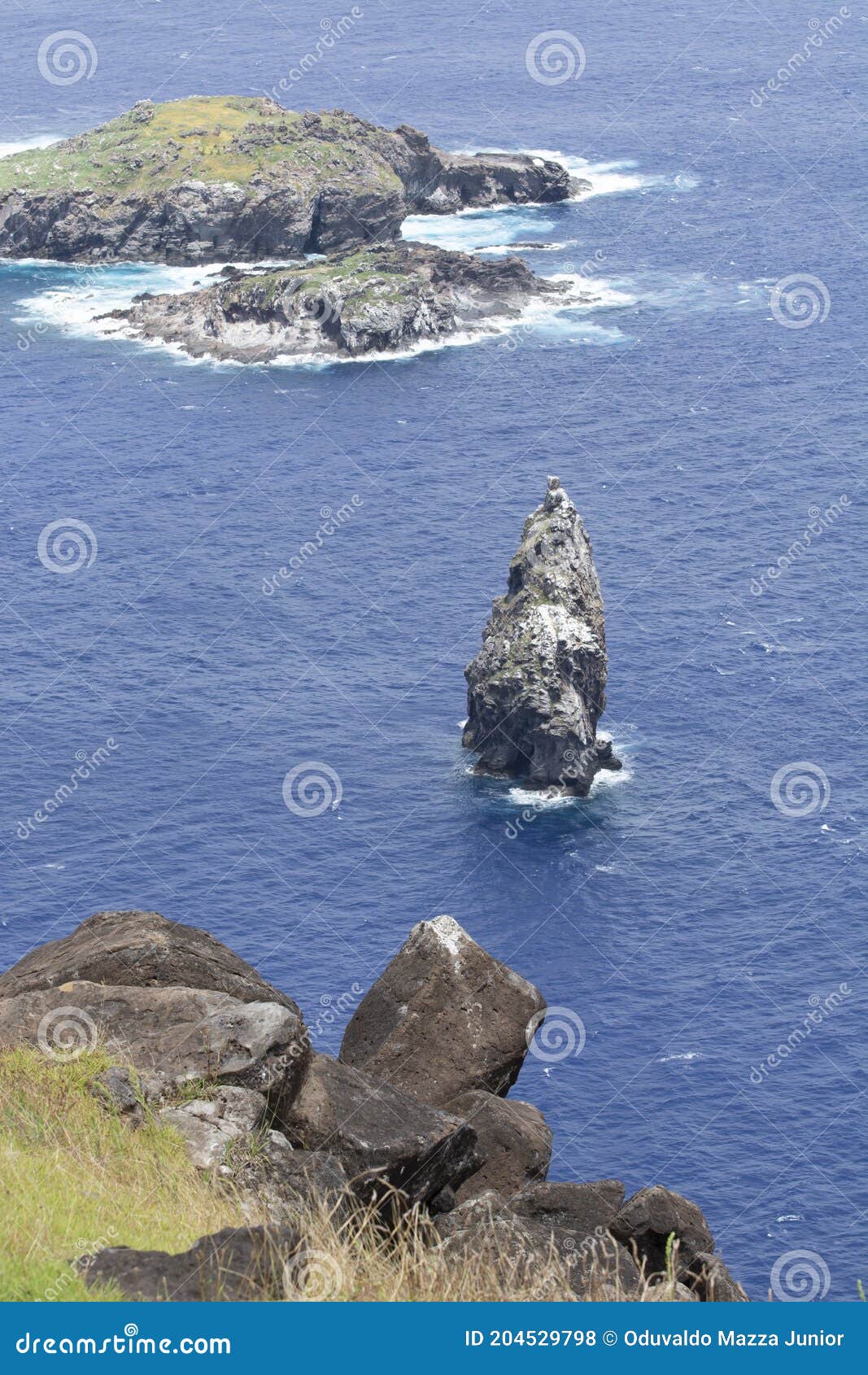 Orongo Ceremonial Center, Easter Island, Rapa Nui, Chile Stock Photo ...