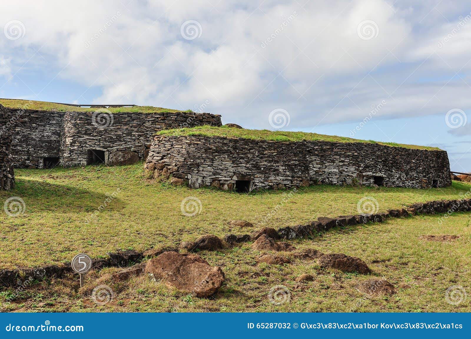 Orongo Village on Easter Island, Chile Stock Photo - Image of south ...