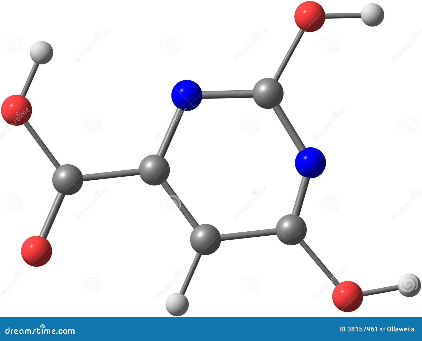 Orotic Acid Molecular Structure Isolated on White Stock Illustration ...
