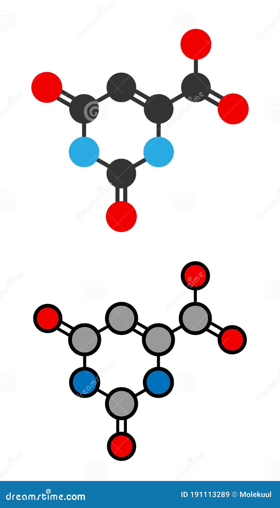 Orotic Acid Molecular Structure Isolated On White Stock Image ...