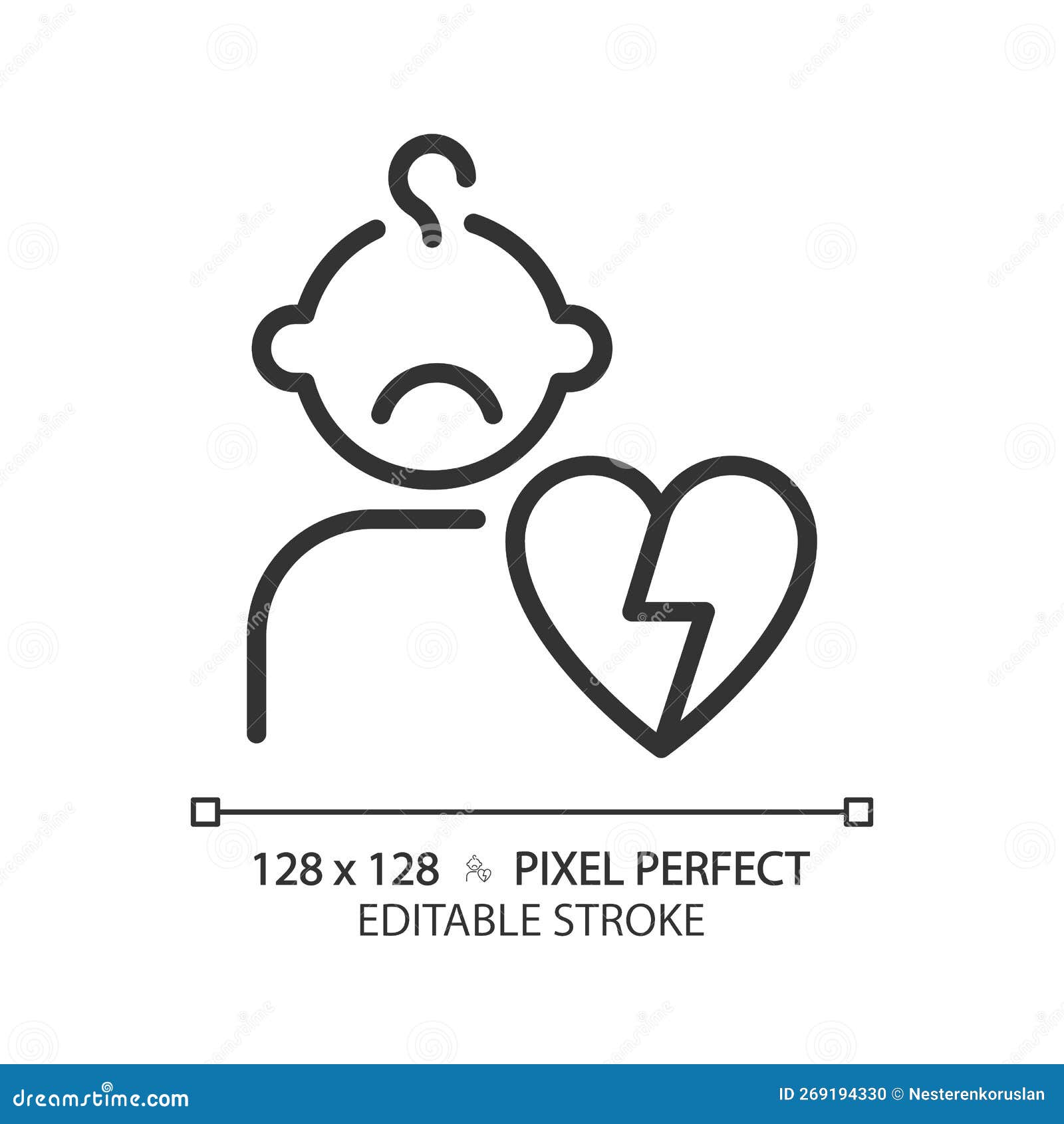 Orphan Pixel Perfect Linear Icon Stock Vector - Illustration of ...