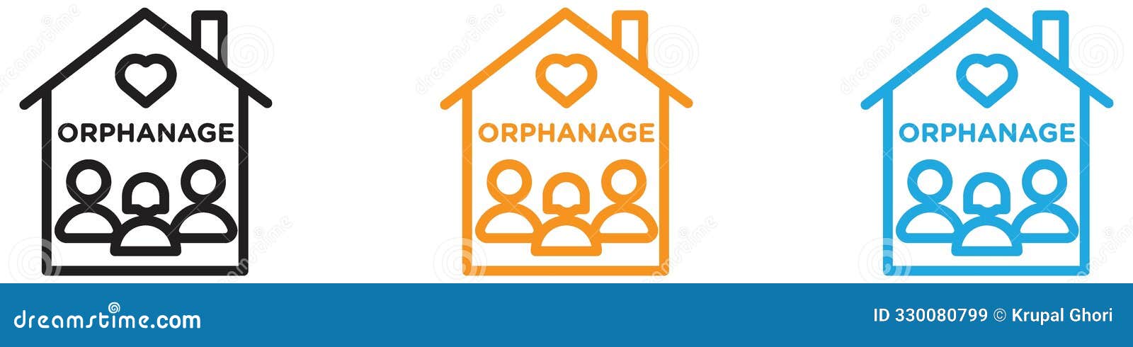Orphanage House Icon Black Line Art Vector Logo | CartoonDealer.com ...
