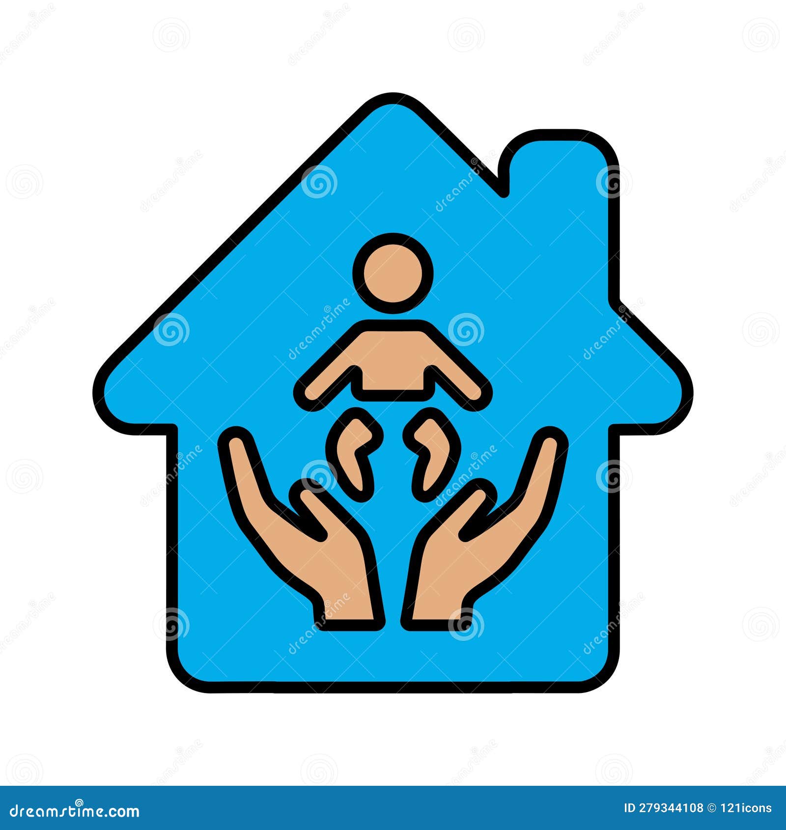 Orphanage icon stock illustration. Illustration of support - 279344108