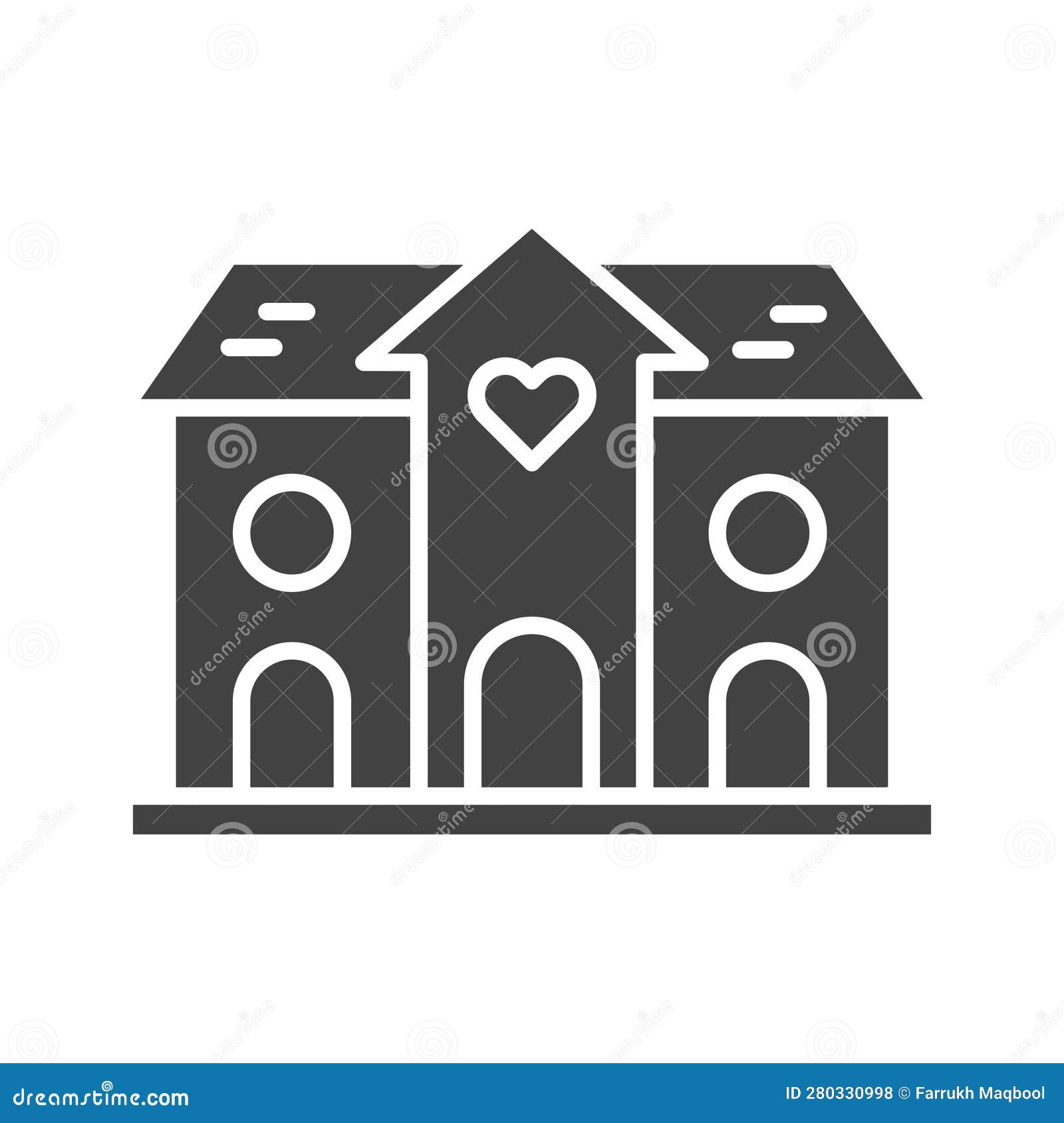 Orphanage Icon Vector Image. Stock Vector - Illustration of line ...