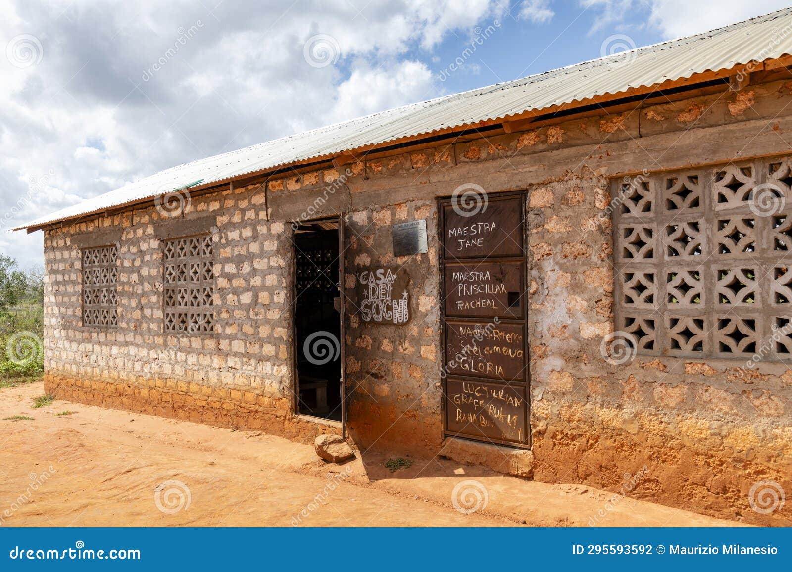 Orphanage in Kenya School Building with Writings on the Facade ...