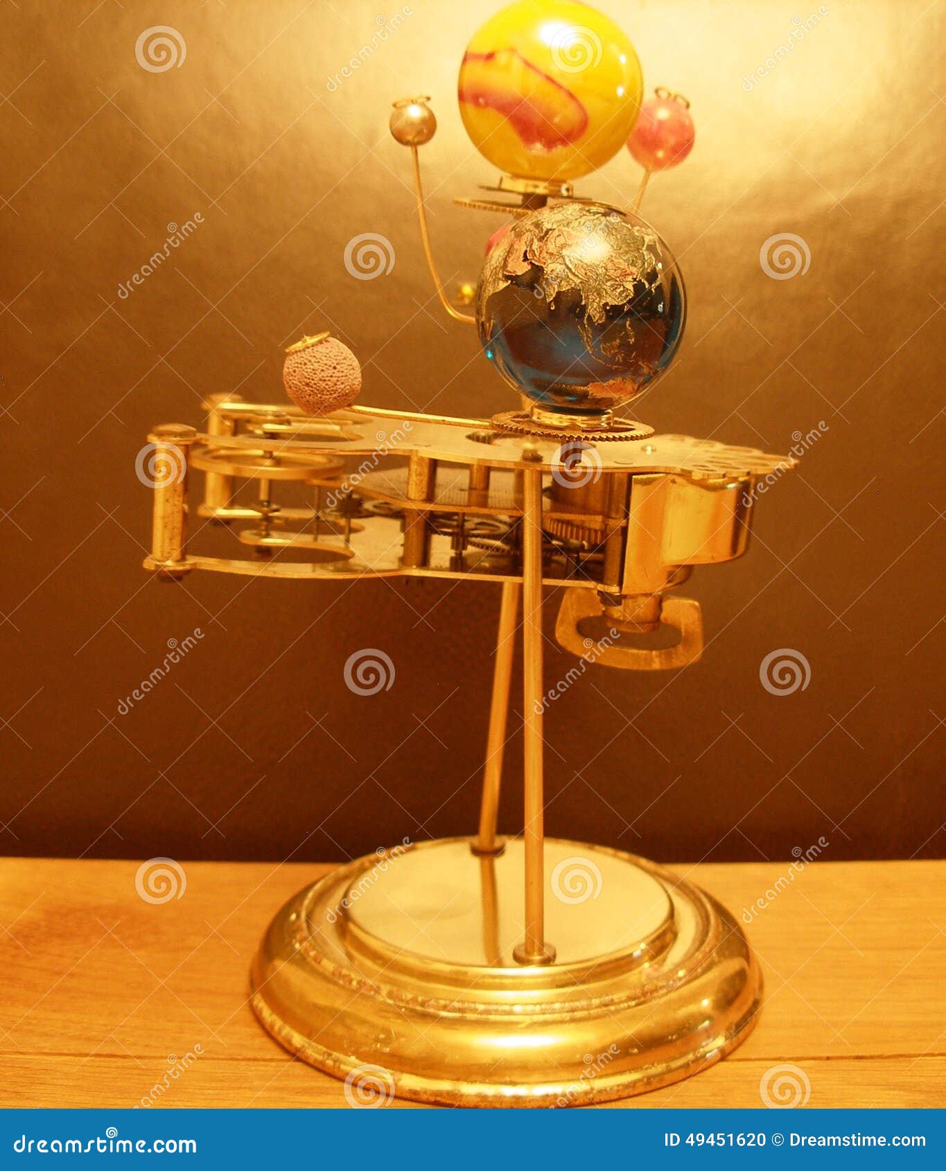 Orrery Steampunk Art Clock and Platent. Stock Photo - Image of jupiter ...