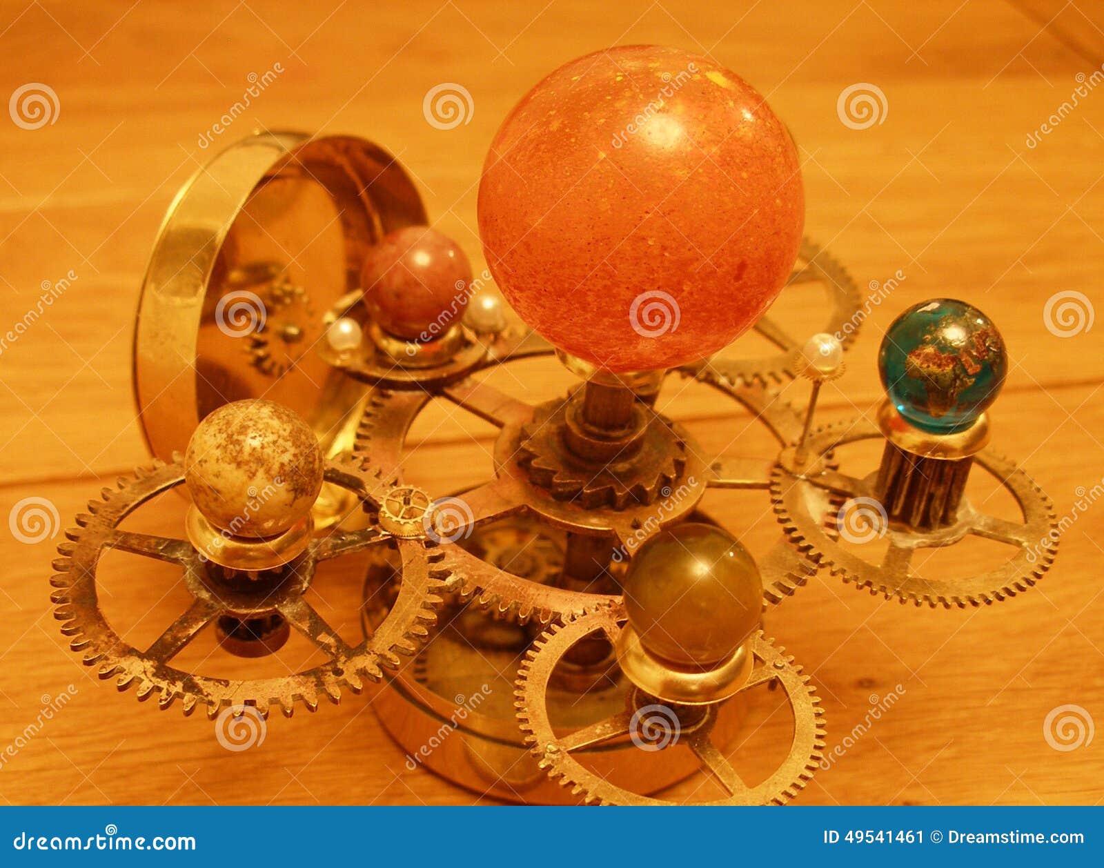 Orrery Steampunk Art Sculpture or the Solar System. Stock Image - Image ...