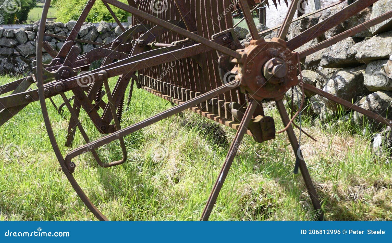 Old Hay Rake Reaper-binder - Rustic, Oldfashioned Farm Equipment, Used ...