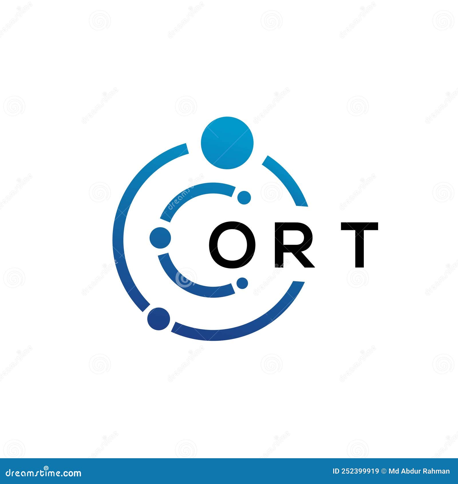 ORT Letter Technology Logo Design On White Background. ORT Creative Initials Letter IT Logo ...