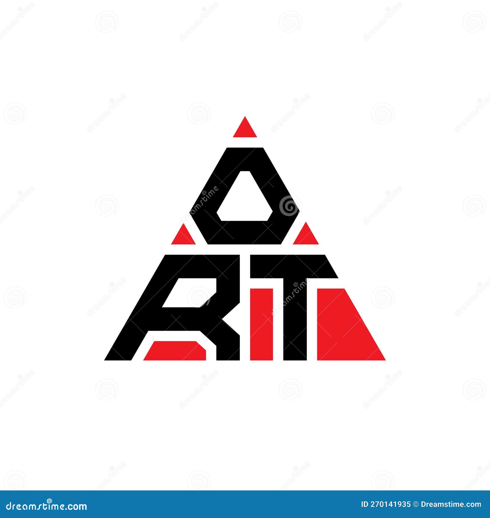 ORT Triangle Letter Logo Design With Triangle Shape. ORT Triangle Logo ...