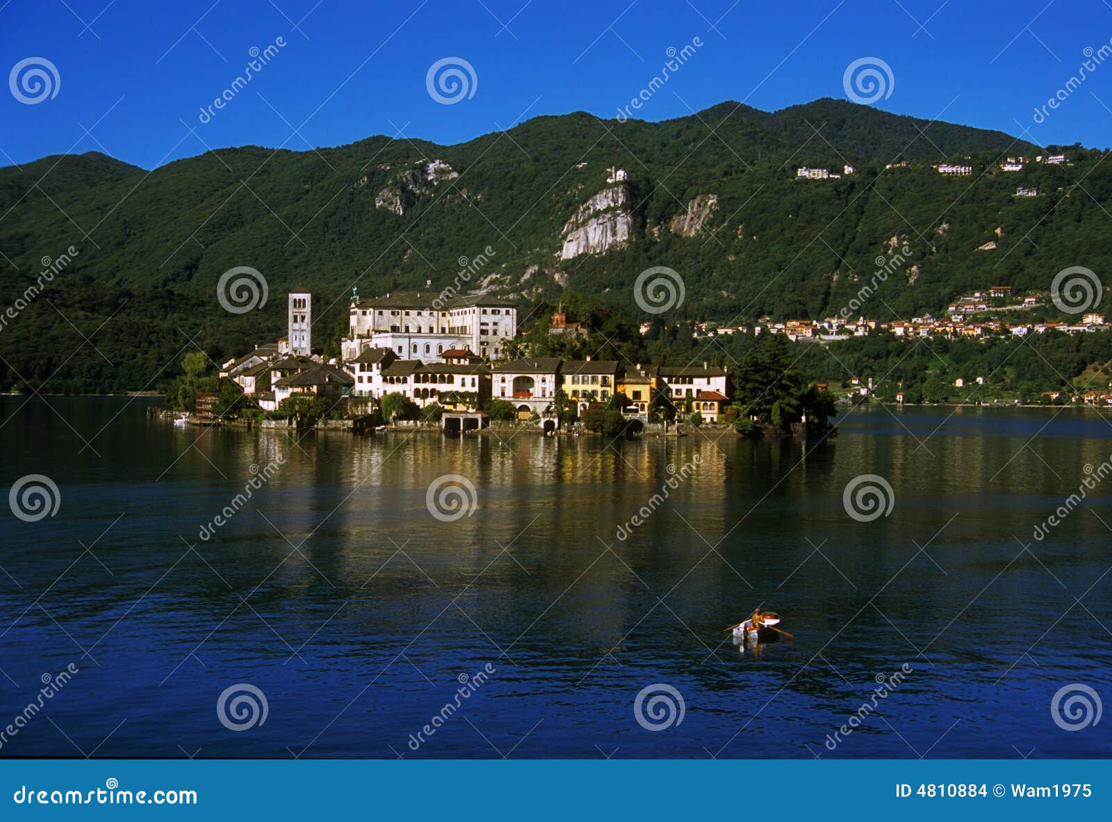 Orta Lake in Italy stock photo. Image of building, distant - 4810884