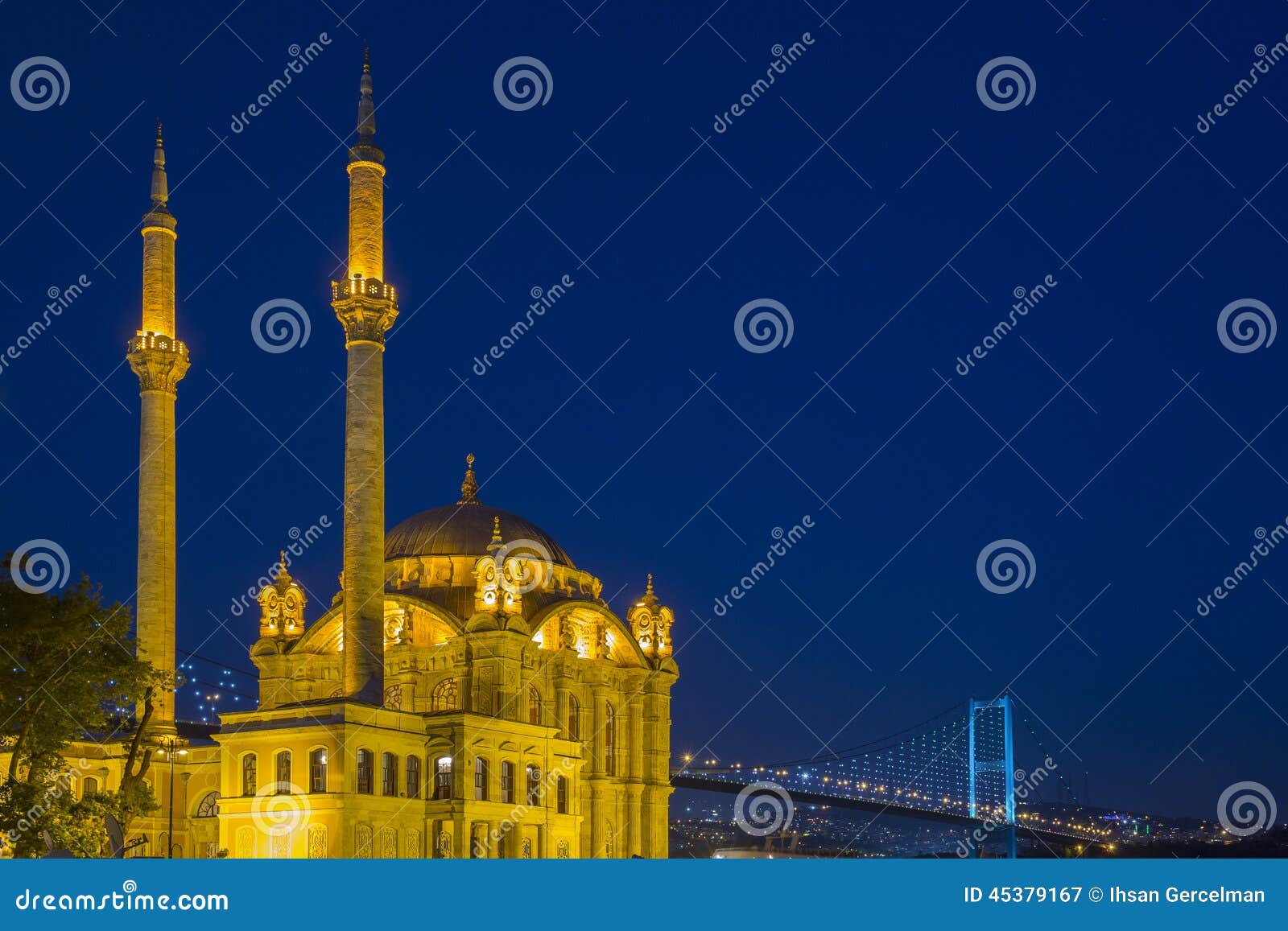 Ortakoy Mosque at Night in Istanbul, Turkey Stock Image - Image of ...