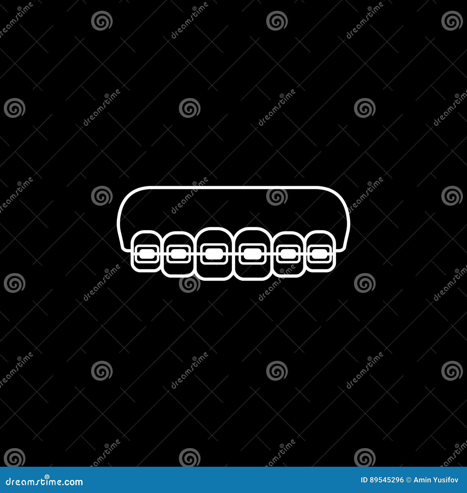 Braces Line Icon, International Dentist Day Concept, Orthodontic Braces ...