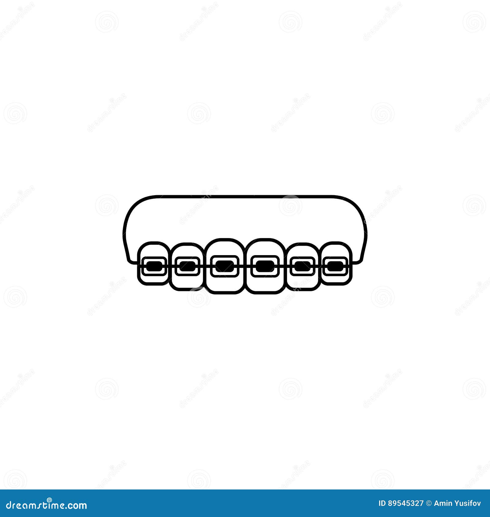Braces Line Icon, International Dentist Day Concept, Orthodontic Braces ...