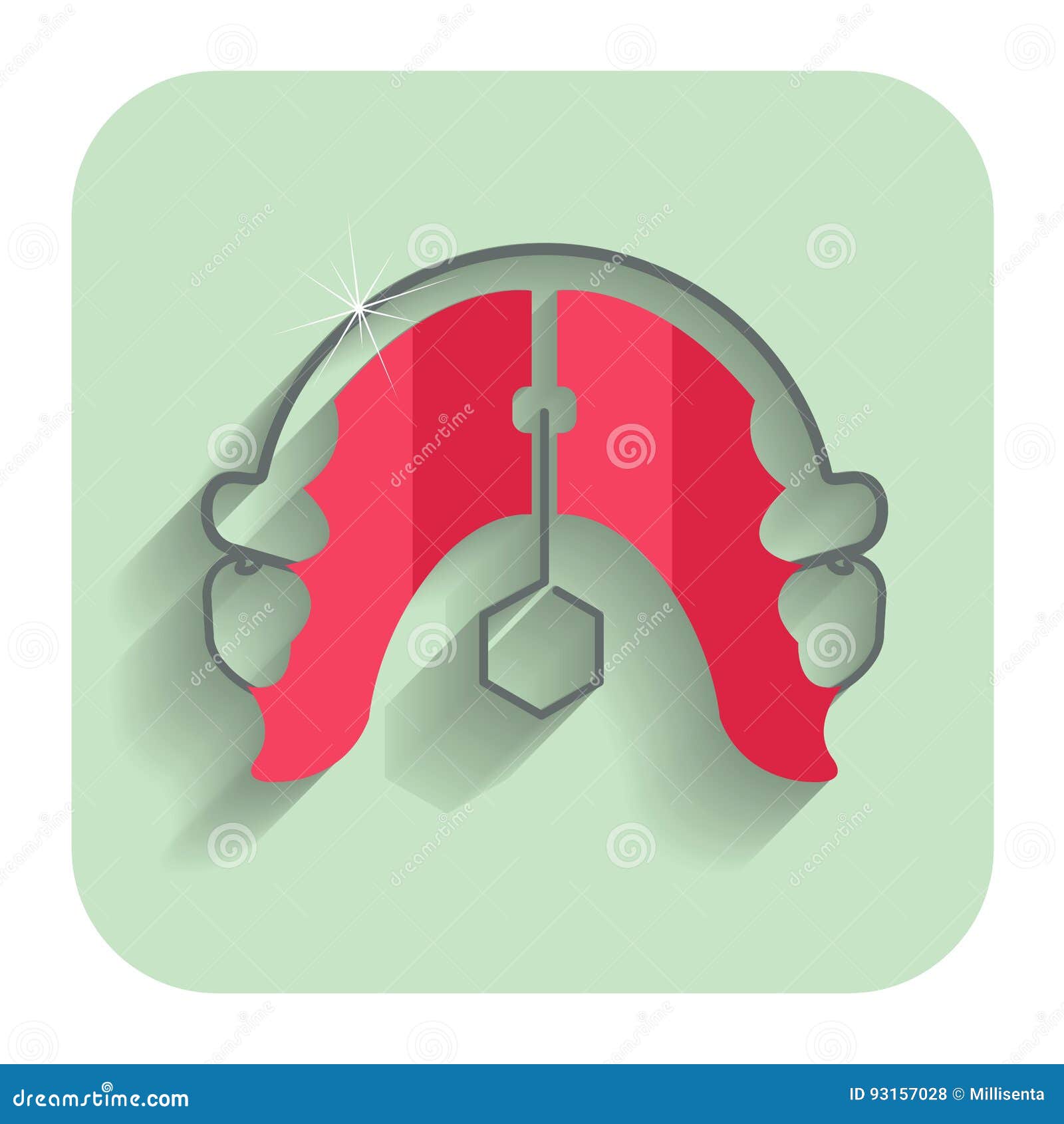 Orthodontic Teeth Retainer Brace Bracket.Dental Flat Icon. Stock Vector ...