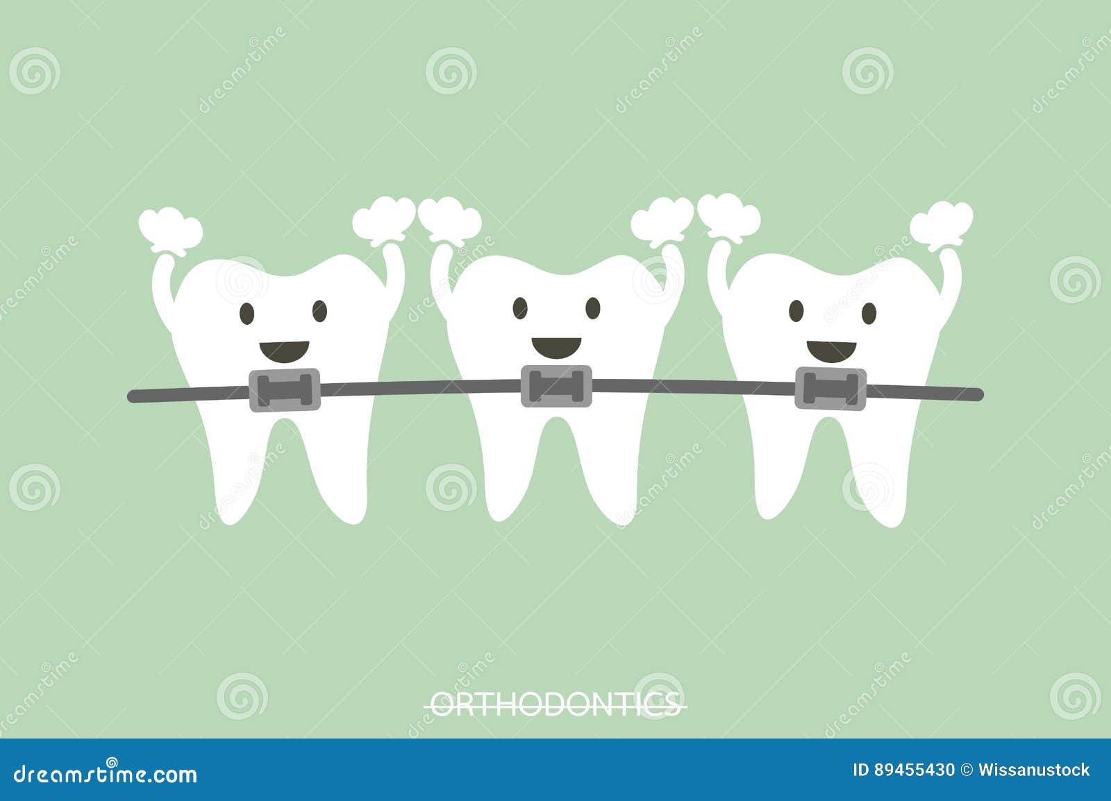 Orthodontics Teeth Or Dental Braces Cartoon Vector | CartoonDealer.com ...