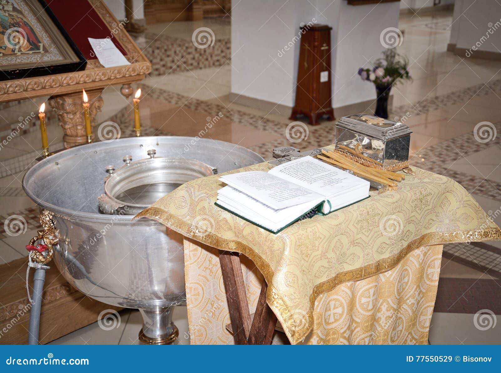 Orthodox Baptism in Russian Church Stock Image - Image of church, faith ...