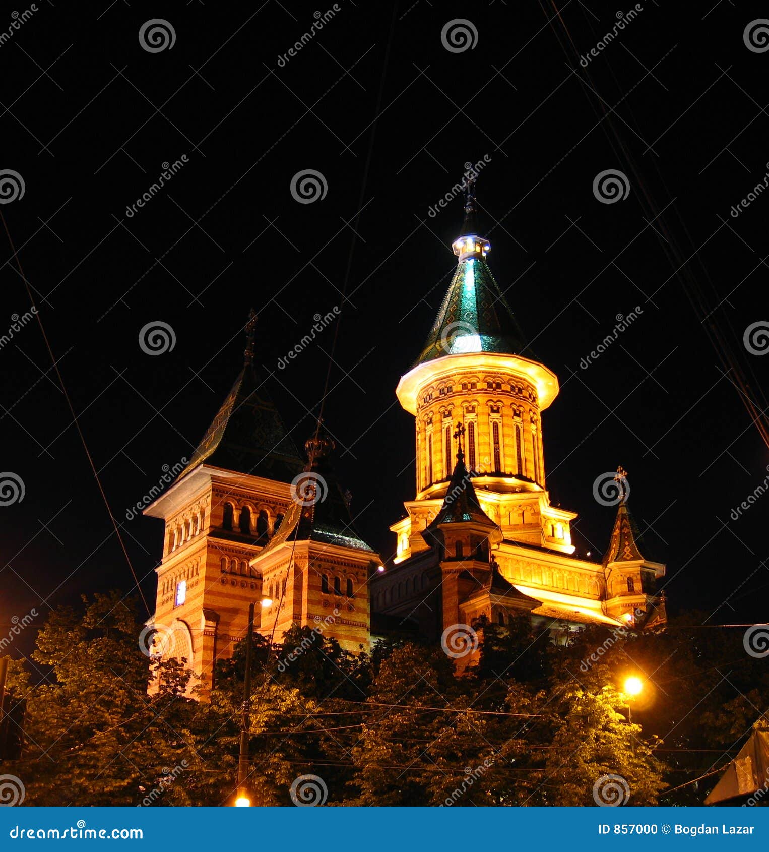 Orthodox Cathedral of Timisoara at Night - Romania Stock Photo - Image ...