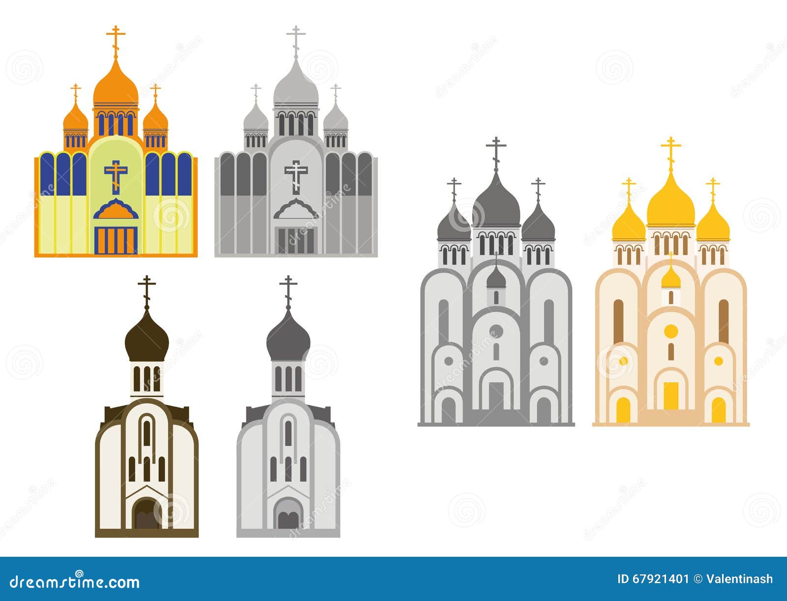 Orthodox Christian Churches Cartoon Vector | CartoonDealer.com #67921401
