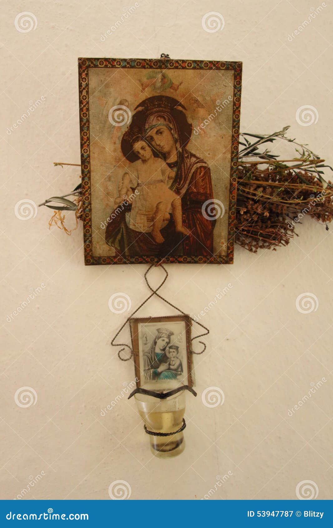 Orthodox Christian Icon of Maria and Jesus Stock Image - Image of ...