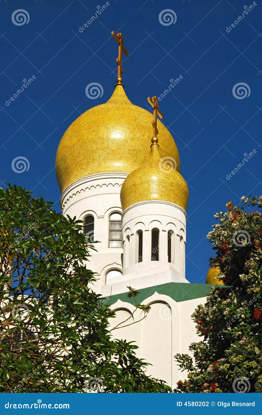 The Orthodox Church Dome Surrounded by Trees Stock Photo - Image of ...