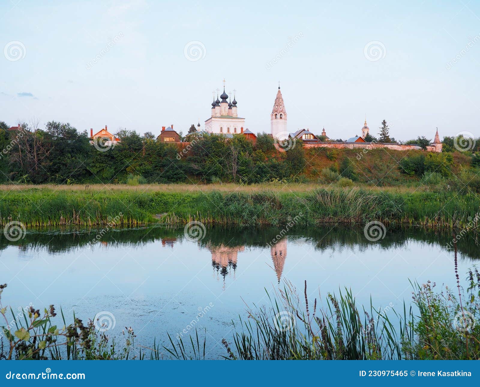 Orthodox Church and Monastery on the Side of Small Beautiful River ...