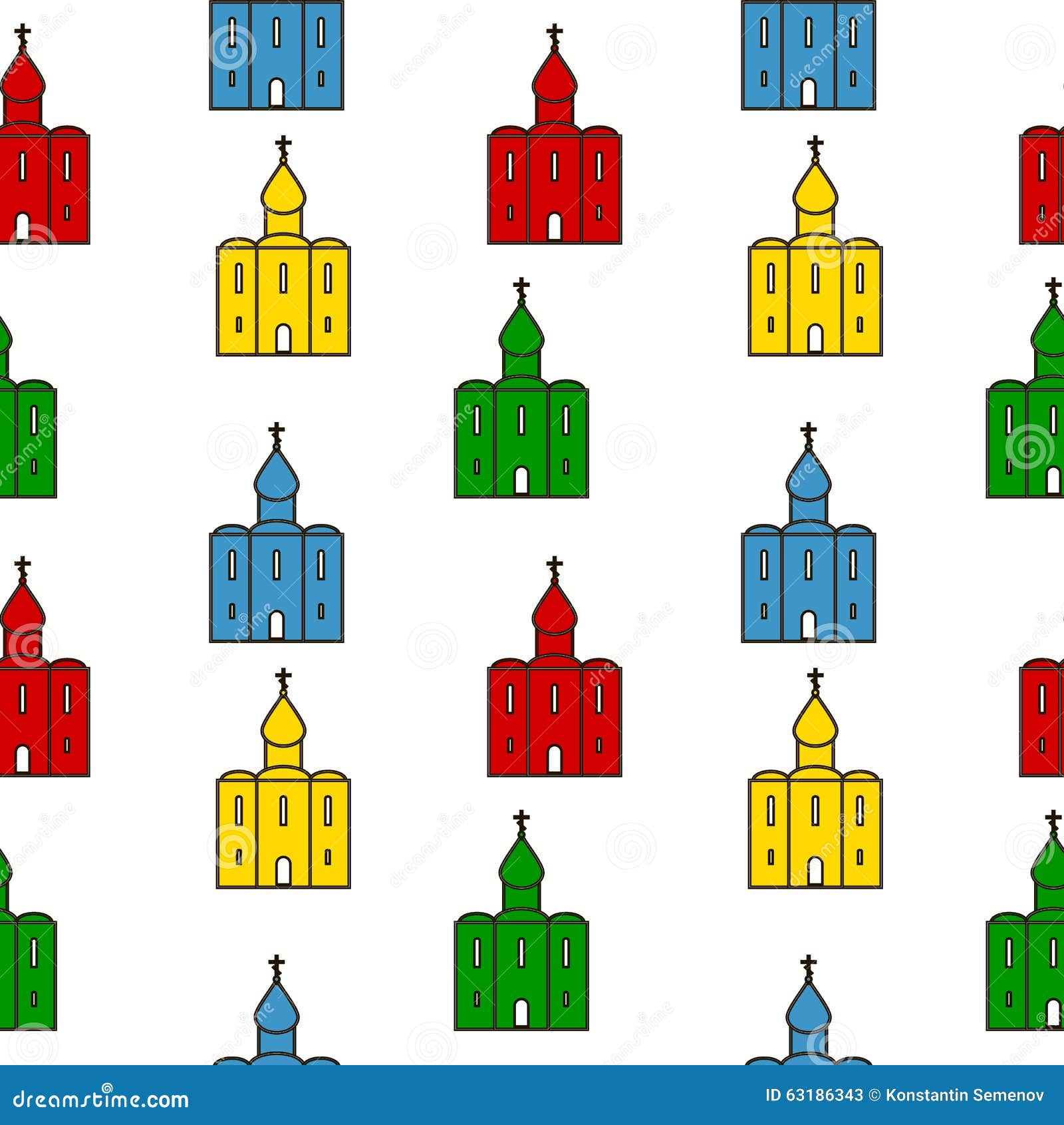 Orthodox Church Seamless Pattern. Stock Illustration - Illustration of ...
