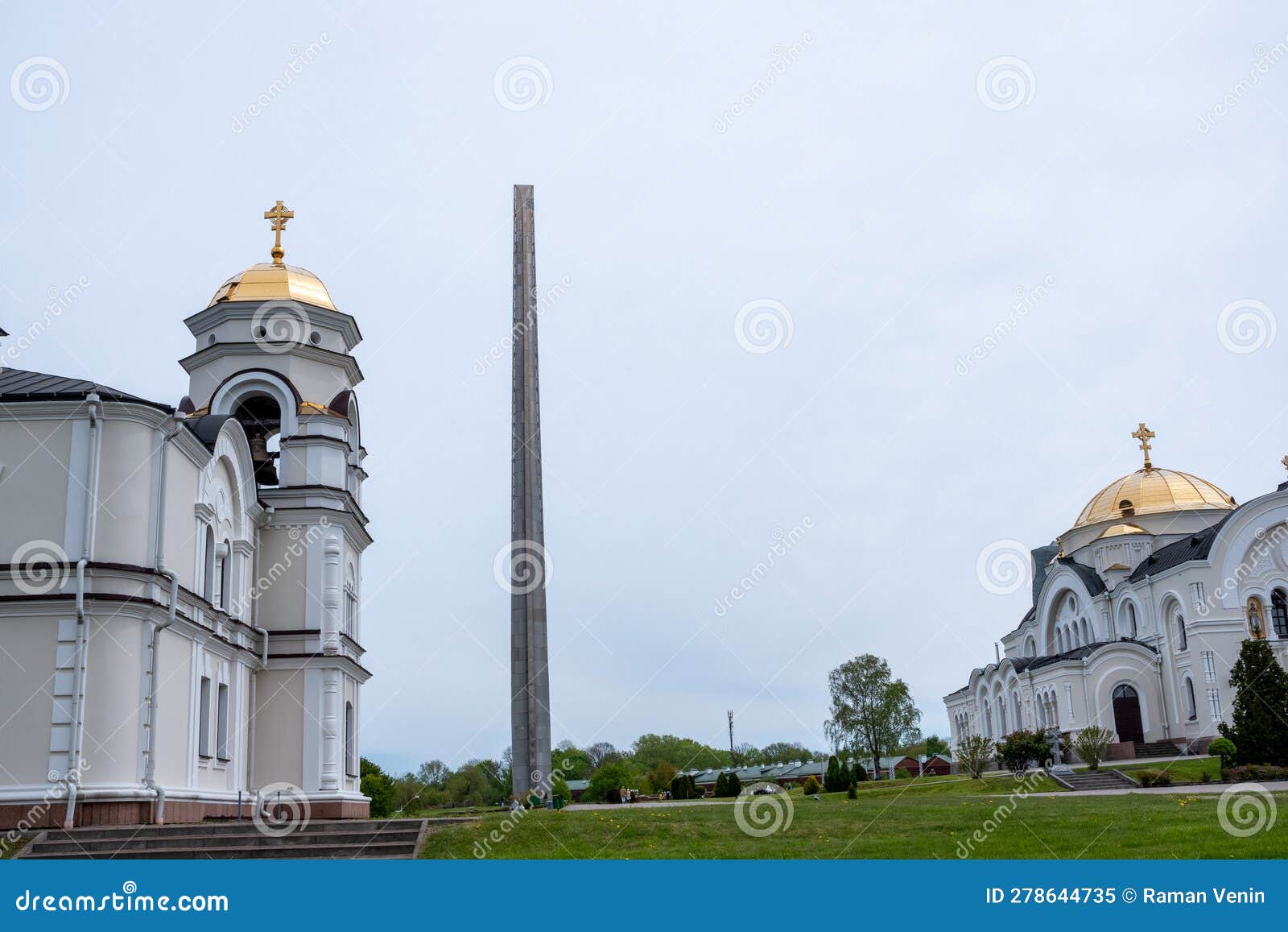 Orthodox Churches with Gilded Domes and an Obelisk in the Brest ...